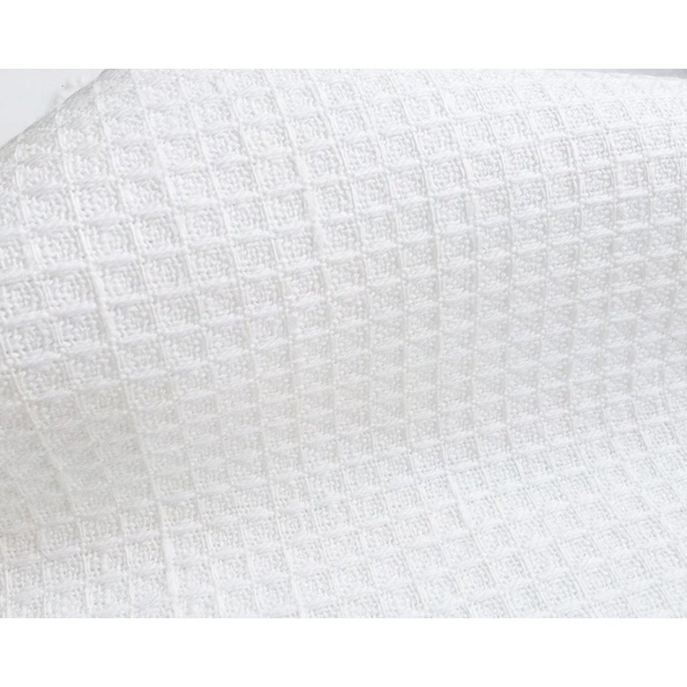 Waffle linen fabric White | darau.lt